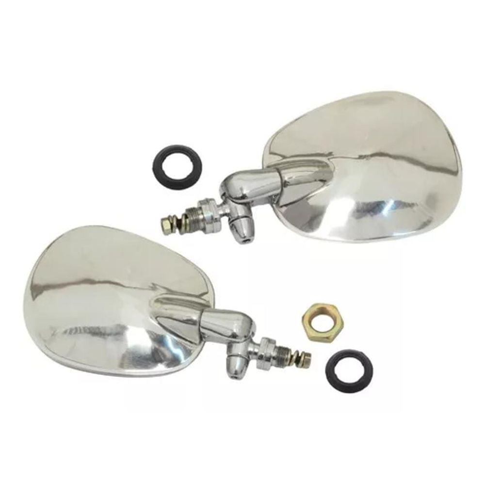 Espelho Retrovisor Fusca Lado Esquerdo - Inox - Bite Auto Peças